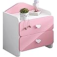 Amazon.com: Pink Nightstand Chic Nightstand Storage for Kids Girls ...
