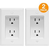 Leviton 689-W 15 Amp 1-Gang Recessed Duplex Receptacle, Residential ...