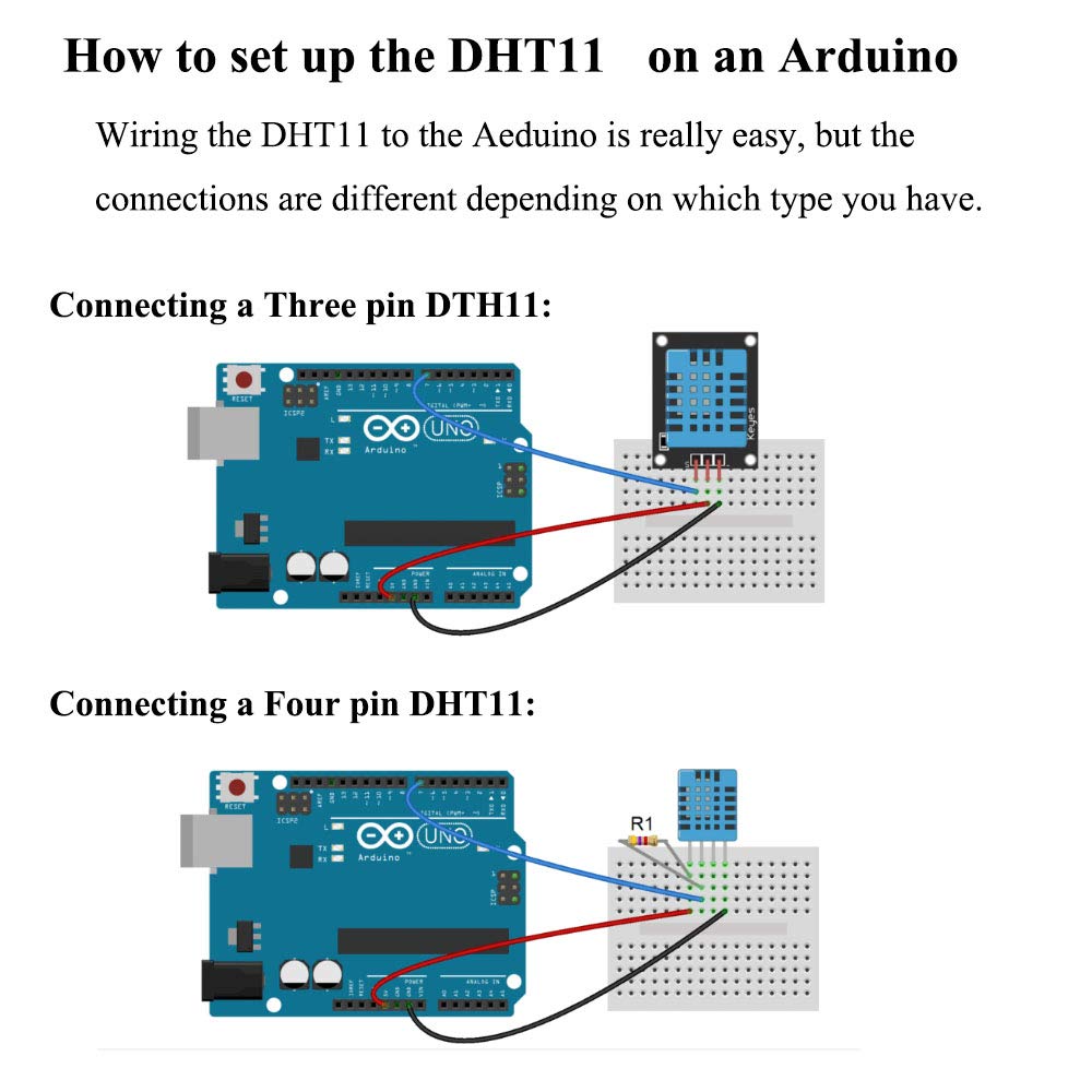 2pcs DHT11 Temperature Humidity Sensor Module Digital Temperature ...