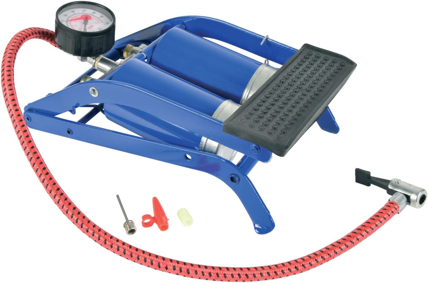 Mercury Double Barrel Foot Pump with Gauge – BigaMart