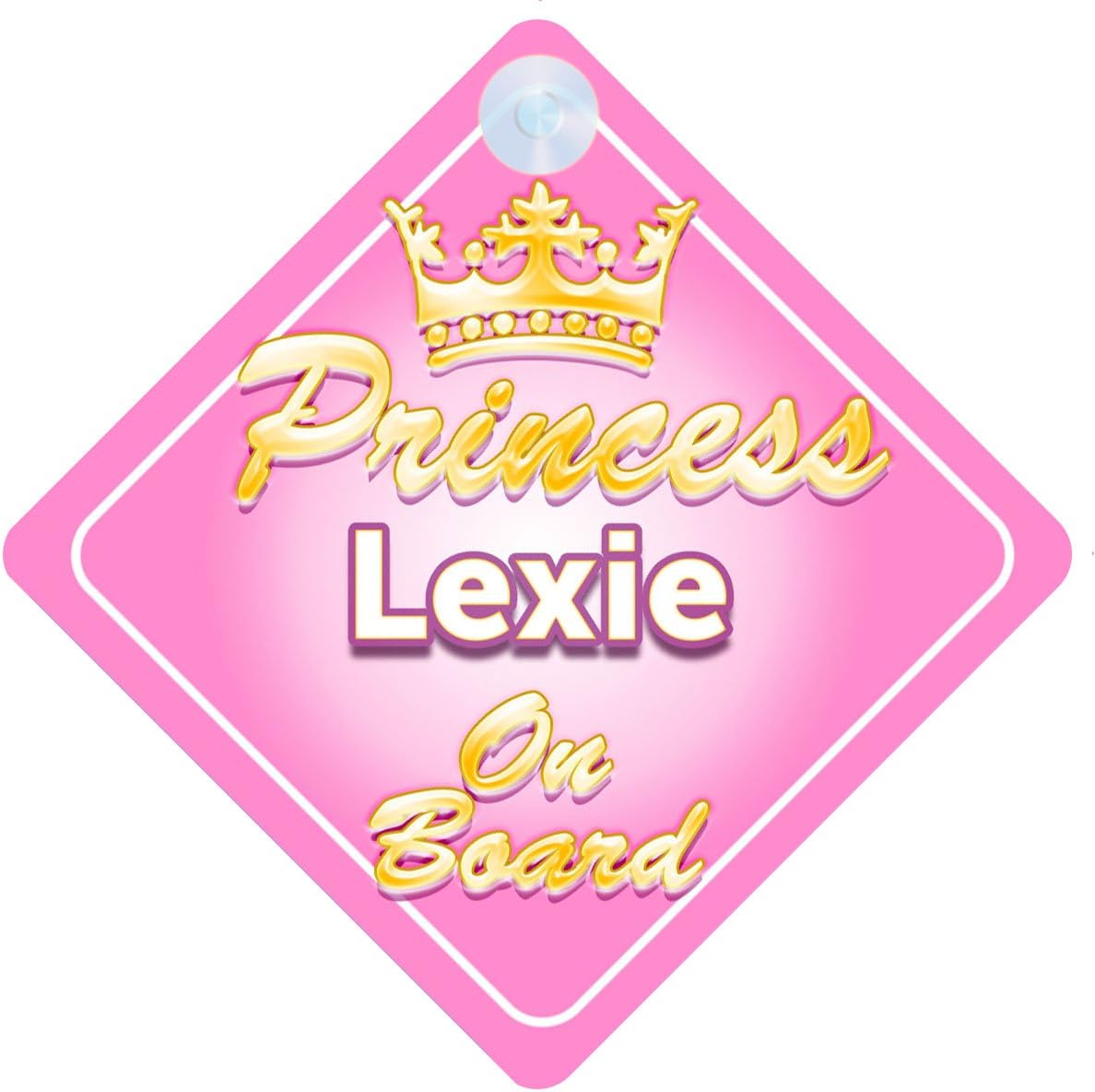 Crown Princess Lexie On Board Personalised Baby / Child Girls Car Sign ...