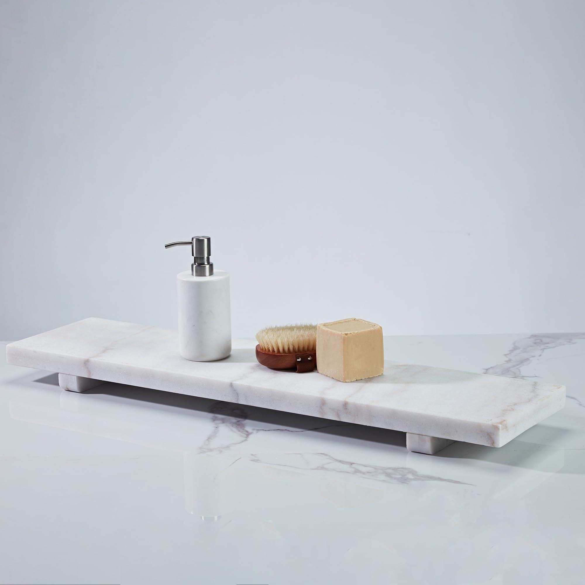 White Marble Bathtub Tray, Natural Organic Marble Bath Tray, Rustic ...