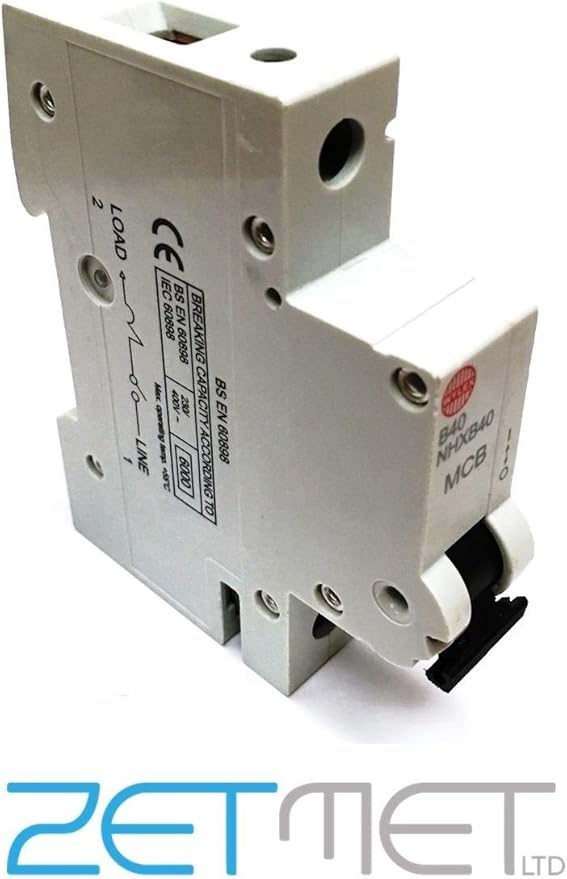 Wylex NHXB40 40 Amp Single Pole Type B 230V 6kA Circuit Breaker MCB (NSB40): Amazon.co.uk: DIY ...