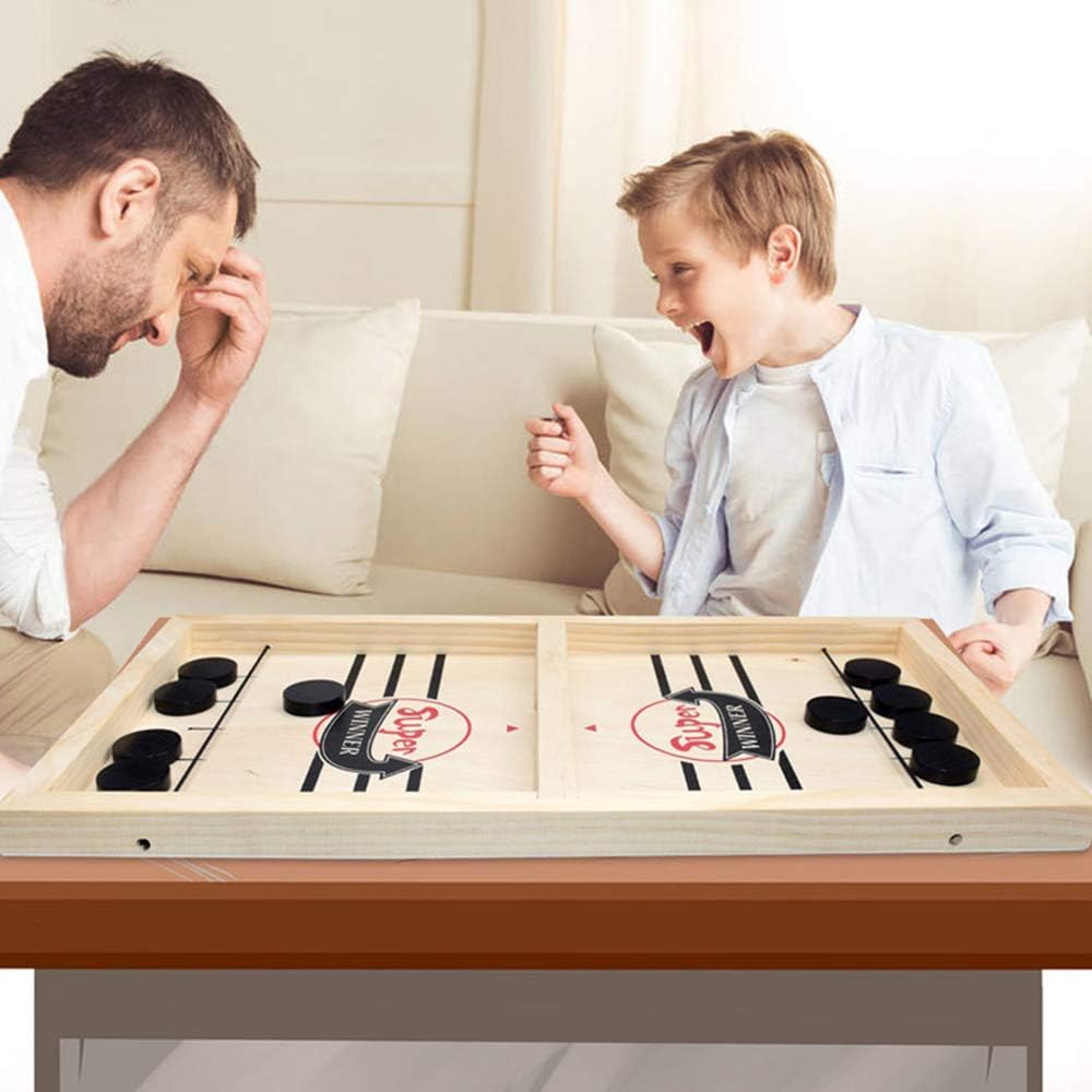 ATopoler Fast Sling Puck Game Battle Board Games, Wooden Multi Tabletop ...