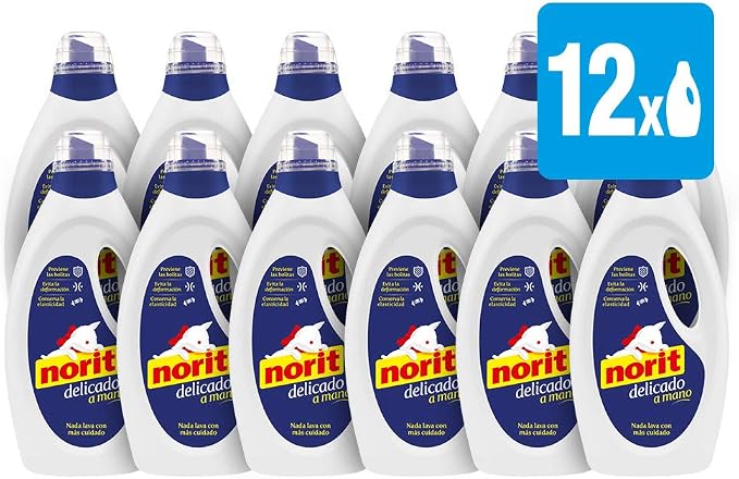 Norit - Detergente para Prendas Delicadas a Mano, 12 botellas de 1125ml ...