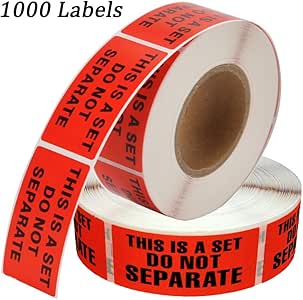 Amazon.com : 1000 Lables 1"x2" This is a Set Do Not Separate Labels Red ...