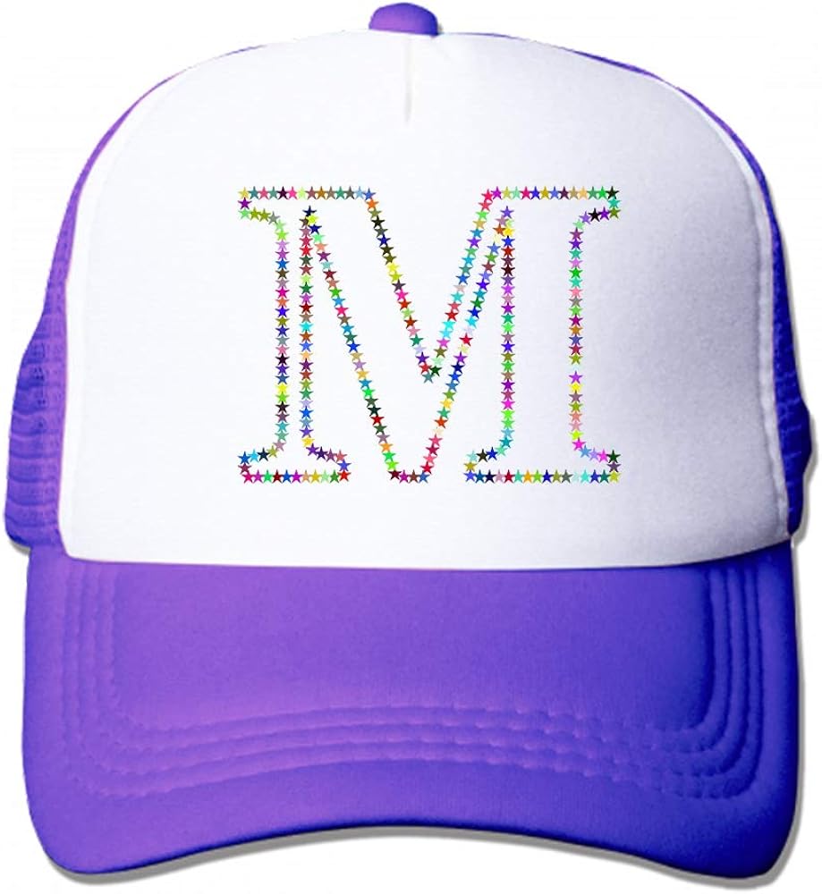 Uppercase English Letters M Gorra de béisbol de malla ajustable ...
