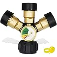 Amazon.com : Aekops 3 Way Propane Splitter QCC/POL with Gauge and Shut ...