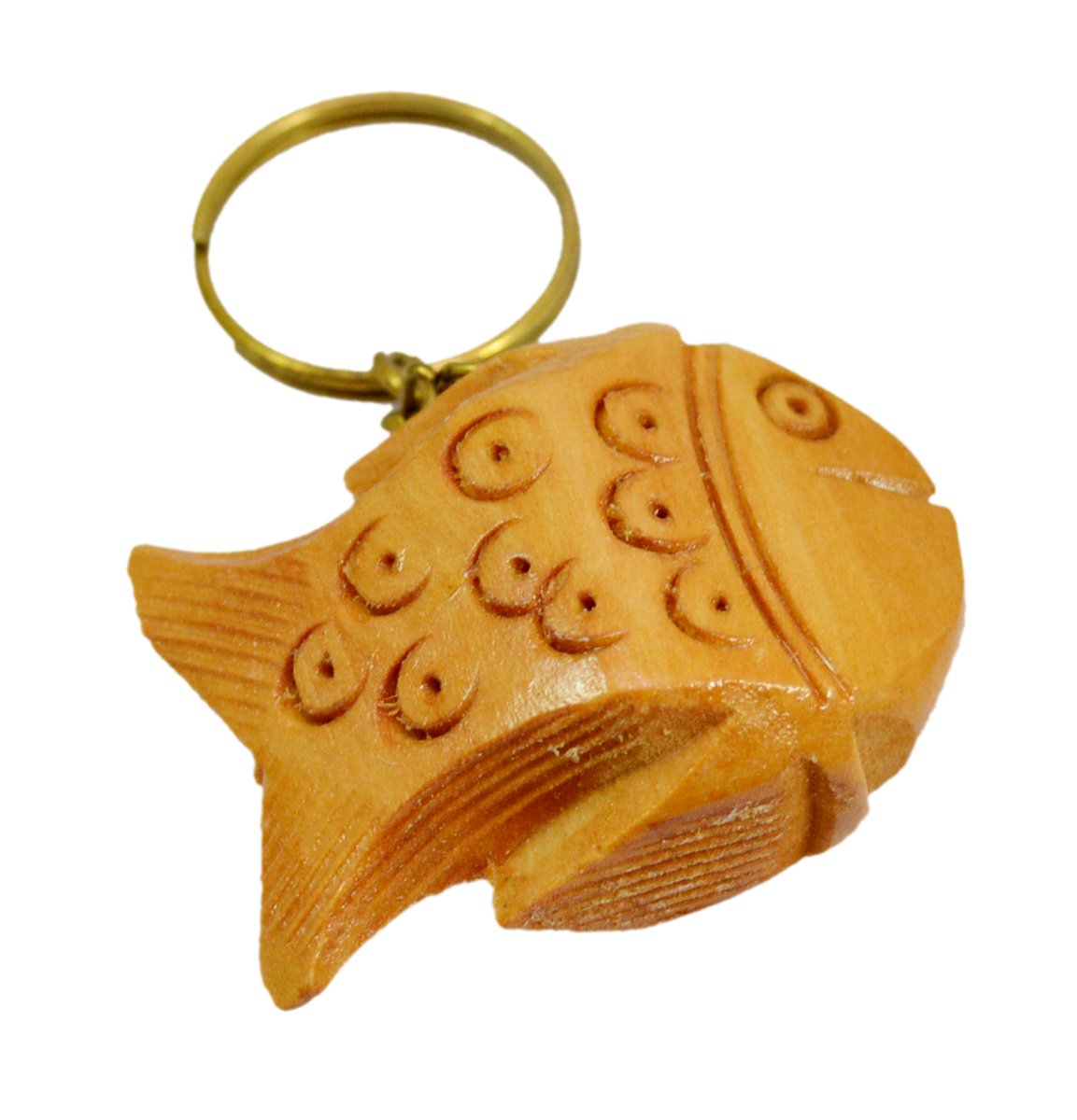 A Hand Carved Wooden Fish Key Ring,keychain,wood Key Holder Keychain ...