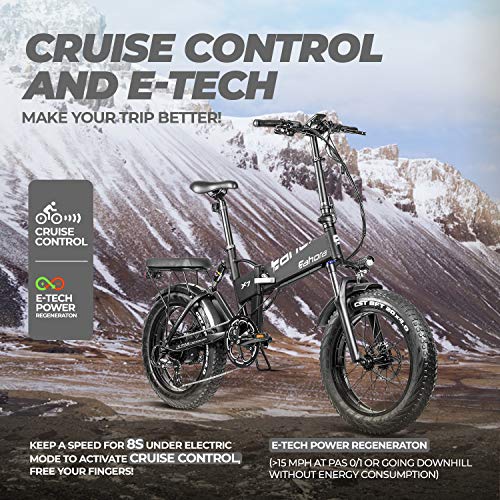 Eahora X7 PRO 500W Fat Tire Folding Electric Bike 48V Snow Beach ...