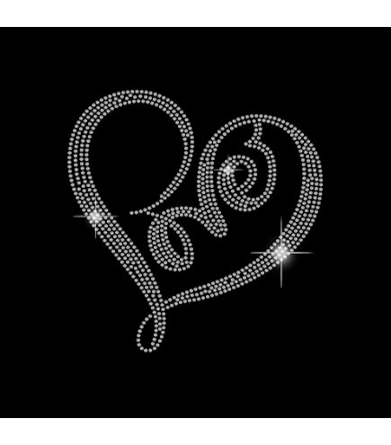 Iron On Crystal Transfers 30 Rhinestone Hearts Iron-On Transfer - DIY ...