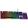 Amazon.com: GEODMAER RGB Backlit Gaming Keyboard, 104 Keys Wired Gaming ...
