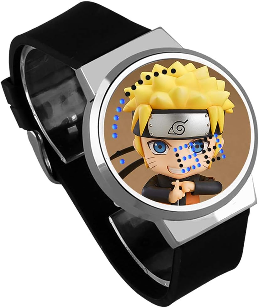 Naruto - Reloj LED impermeable con pantalla táctil, Cinturón negro de ...