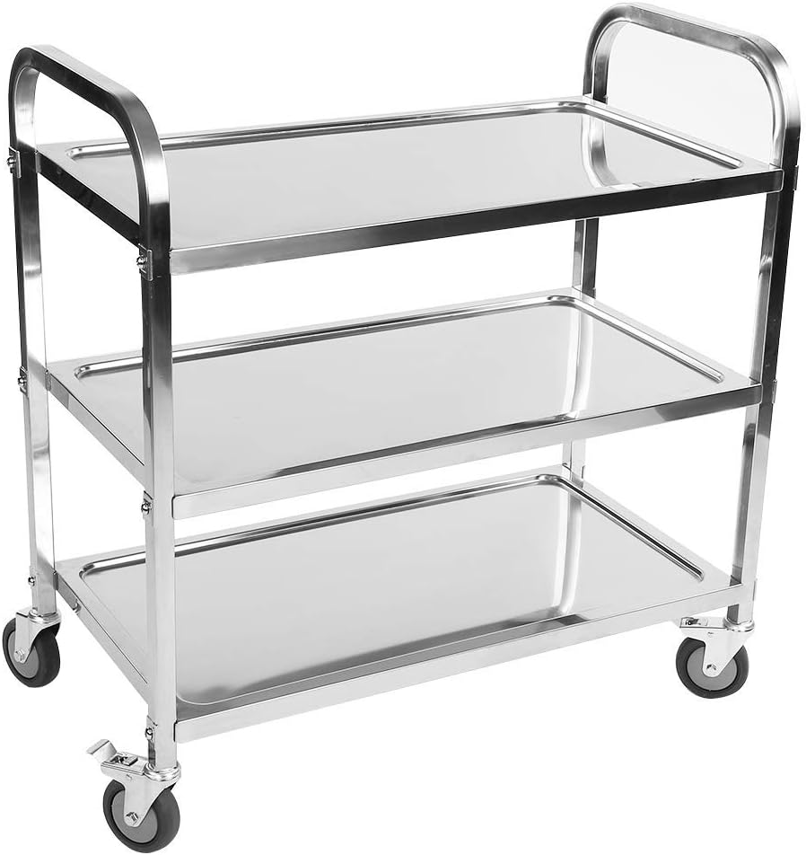 Greensen Chariot de Cuisine, 3 étages en Acier Inoxydable de Service ...