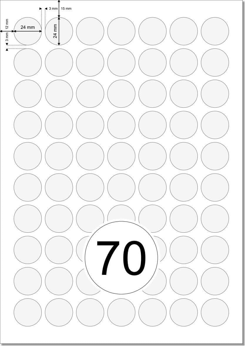 Round Universal Labels 24 mm Diameter 7000 Marking Dots Self-Adhesive ...
