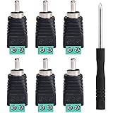 Amazon.com: AILTECK Phono RCA Male Plug to AV Screw Terminal Audio ...