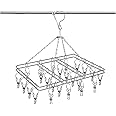Amazon.com: SYJINHUASY Tainless Steel Sock Drying Rack with 20 Clips ...