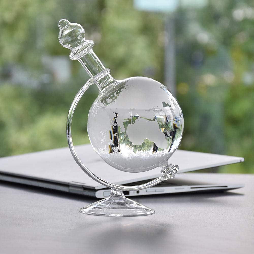 Mikamax Large Glass Storm Globe – Crystal Barometer Home / Office ...