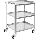 Amazon.com: DDJ Stainless Steel Utility Cart on Wheels, 3-Tier 1100 lbs Heavy Duty Tool Cart ...