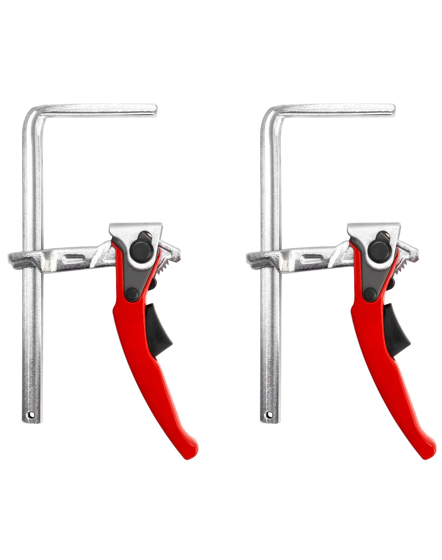 QWORK Ratcheting Table Clamp, 2 Pack Quick Release Bar Clamp with 6-5/ ...