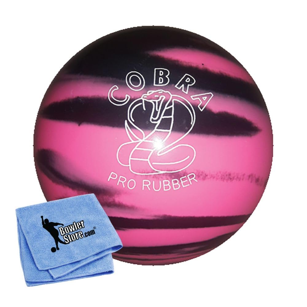 EPCO Duckpin Bowling Ball - Cobra Pro Rubber - Pink & Black (5 Inch ...