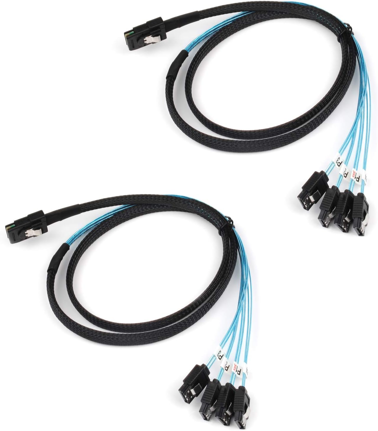 SamTones 1M Reverse Mini SAS SFF-8087 36P to 4 SATA 7-Pin Splitter Data ...