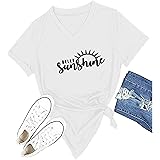 Hello Sunshine T Shirt Women Letters Print Shirt Cute Graphic Shirts ...