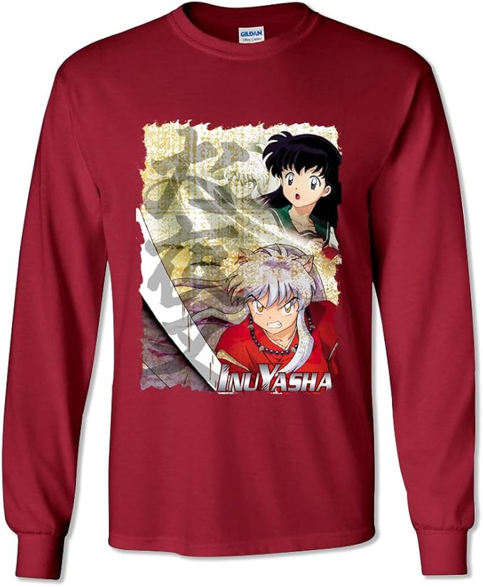 Amazon.com: Inuyasha Anime Unisex Long Sleeve Shirt [LS] Inuyasha-6 Red ...