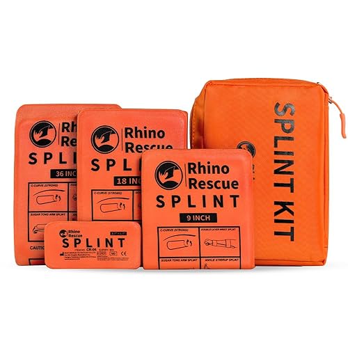 RHINO RESCUE First Aid Splint 36" X 4.3" Orange-Gray, Keep Bones in ...