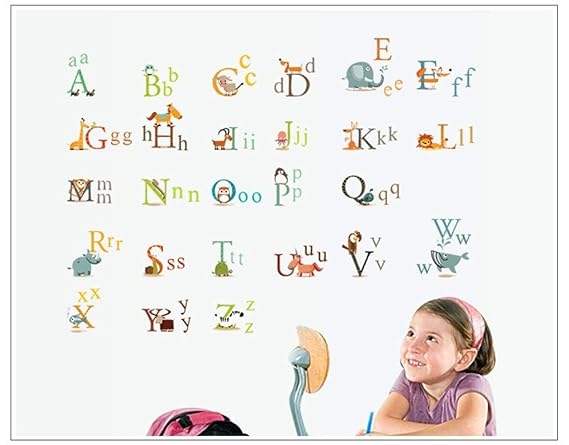Amazon.com: Wall Sticker DIY Cartoon English Alphabet 'ABCD' Vinyl ...