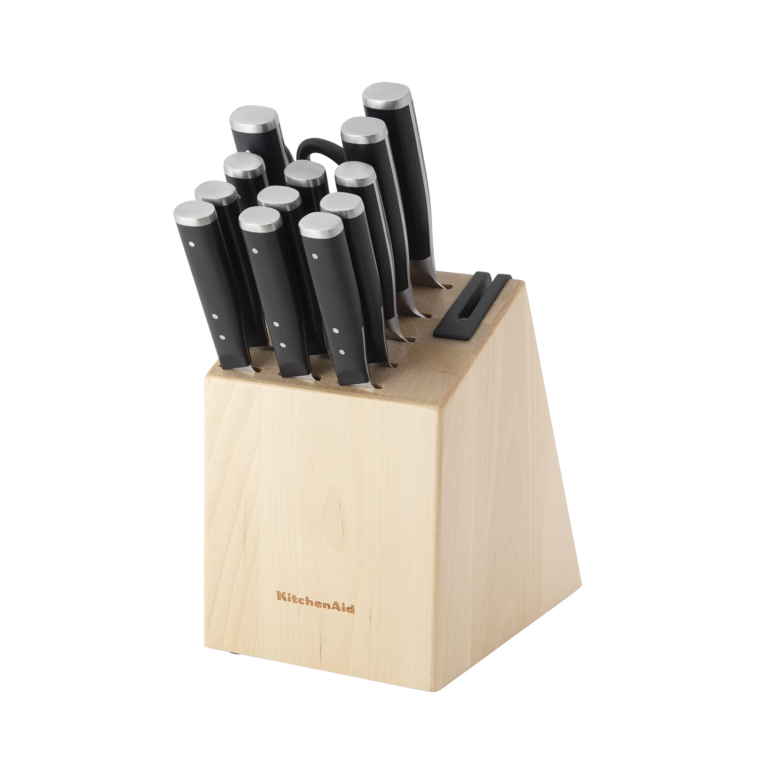 KitchenAid Gourmet Forged Triple Rivet Knife Block Set with Built-in ...