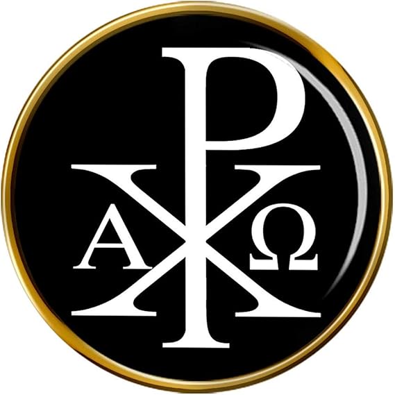 Chi-Rho Alpha Omega Pin Badge : Amazon.co.uk: Clothing