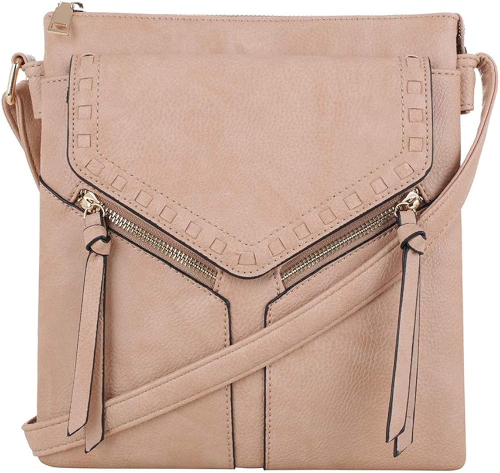 Double Compartment Purse Lightweight Medium Crossbody Bag with Multi ...