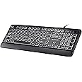 Amazon.com: LOONASA Large Print Backlit Keyboard with Palm Rest ...