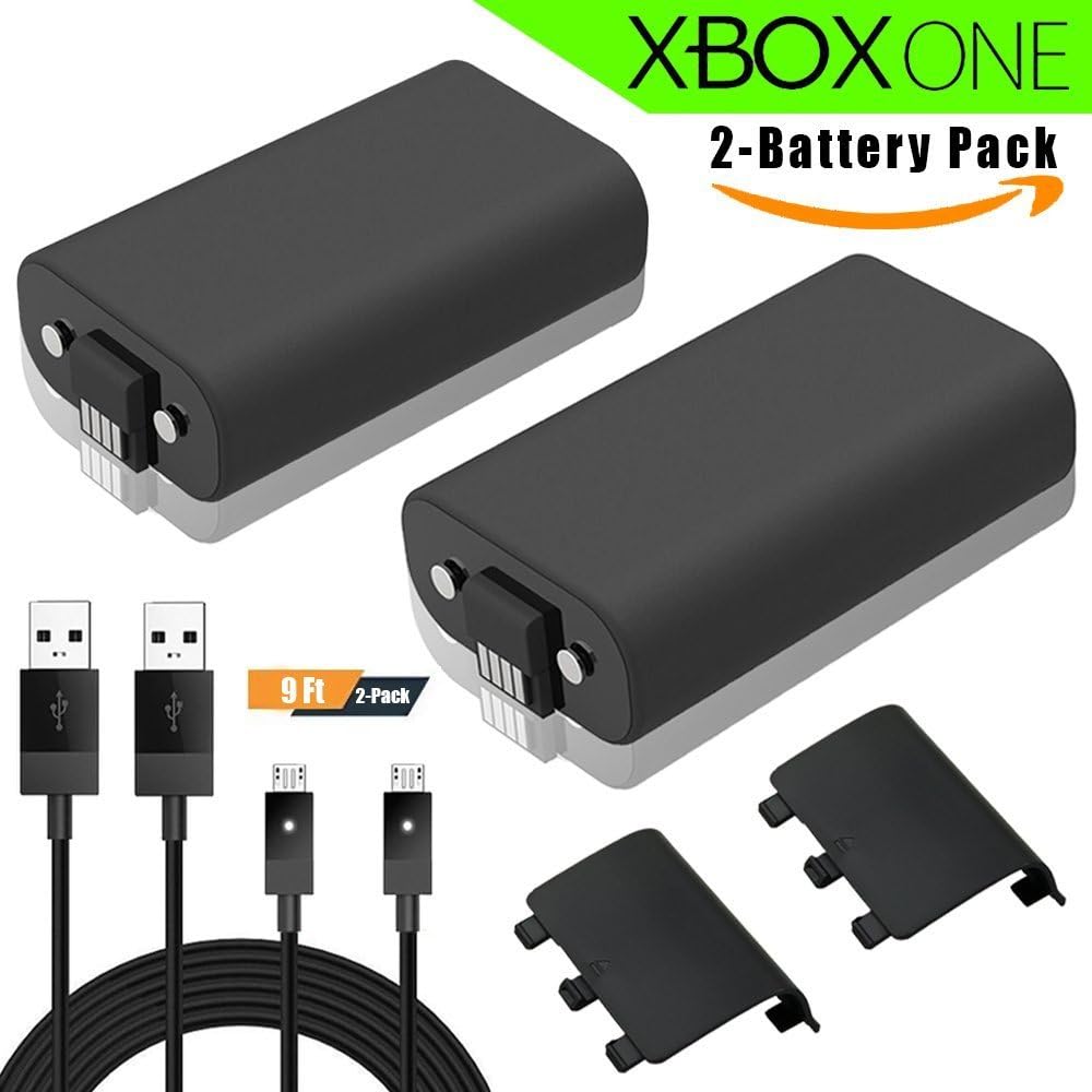 TPFOON 2x 1200mAh Batería Recargable Battery Pack + 2x 2.7M Cable Micro ...