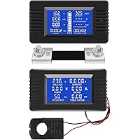 AC Current Voltage Amperage Power Energy Panel Meter and DC Multifunction Battery Monitor Meter ...