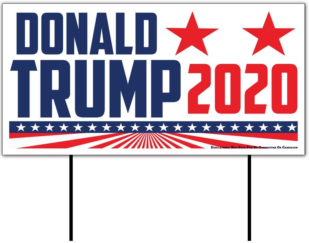 Amazon.com : VictoryStore Donald Trump 2020 Yard Sign 12"x24 ...
