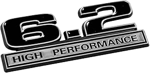 Amazon.com: 6.2 Liter High Performance Emblem in Black and Chrome ...