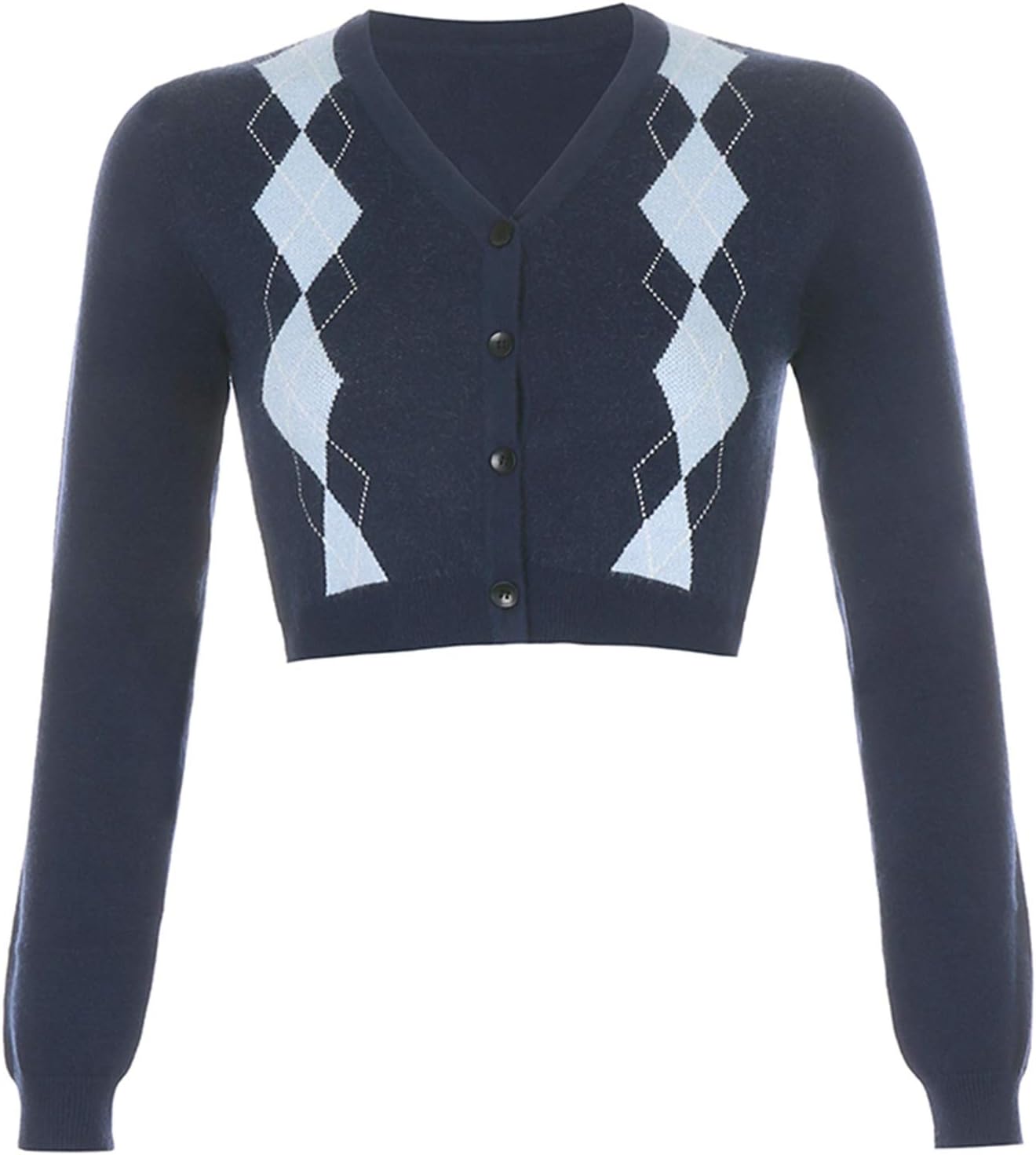 Suéter Y2K con estampado floral de manga larga con cuello en V y ...