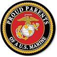 Amazon.com - Round Proud Parents [Plural] of A US Marine Sticker (dad ...
