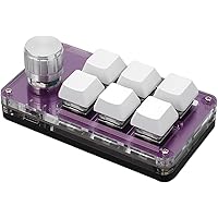 Amazon.com: Mini Macro Mechanical Gaming Keyboard, 6 Keys One Handed USB PC Keypad with Knob ...