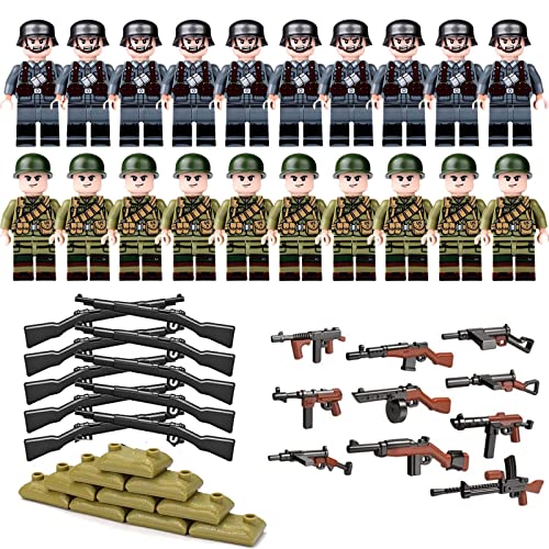 Eniye Army Battle Soldiers Mini-Figures Playset,50pcs American vs ...