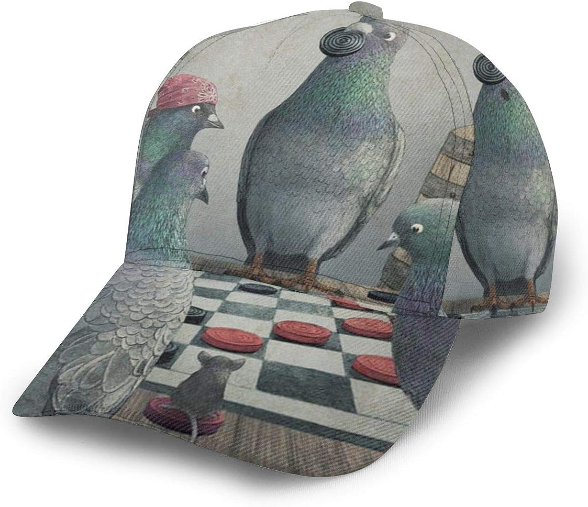 Casquette de baseball Pigeons Jouer Checkers Drôle Pigeon Unisexe ...