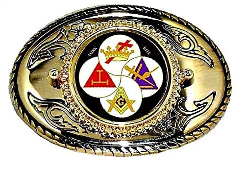 Amazon.com: YORK RITE FREEMASONS MASON MASONIC WESTERN BELT BUCKLE ...