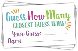 Amazon.com: 50 Candy Guessing Game Cards - Guess How Many in the Jar ...