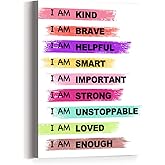 Amazon.com: Kids Affirmation Wall Decor I Am Brave Kind Inspirational ...