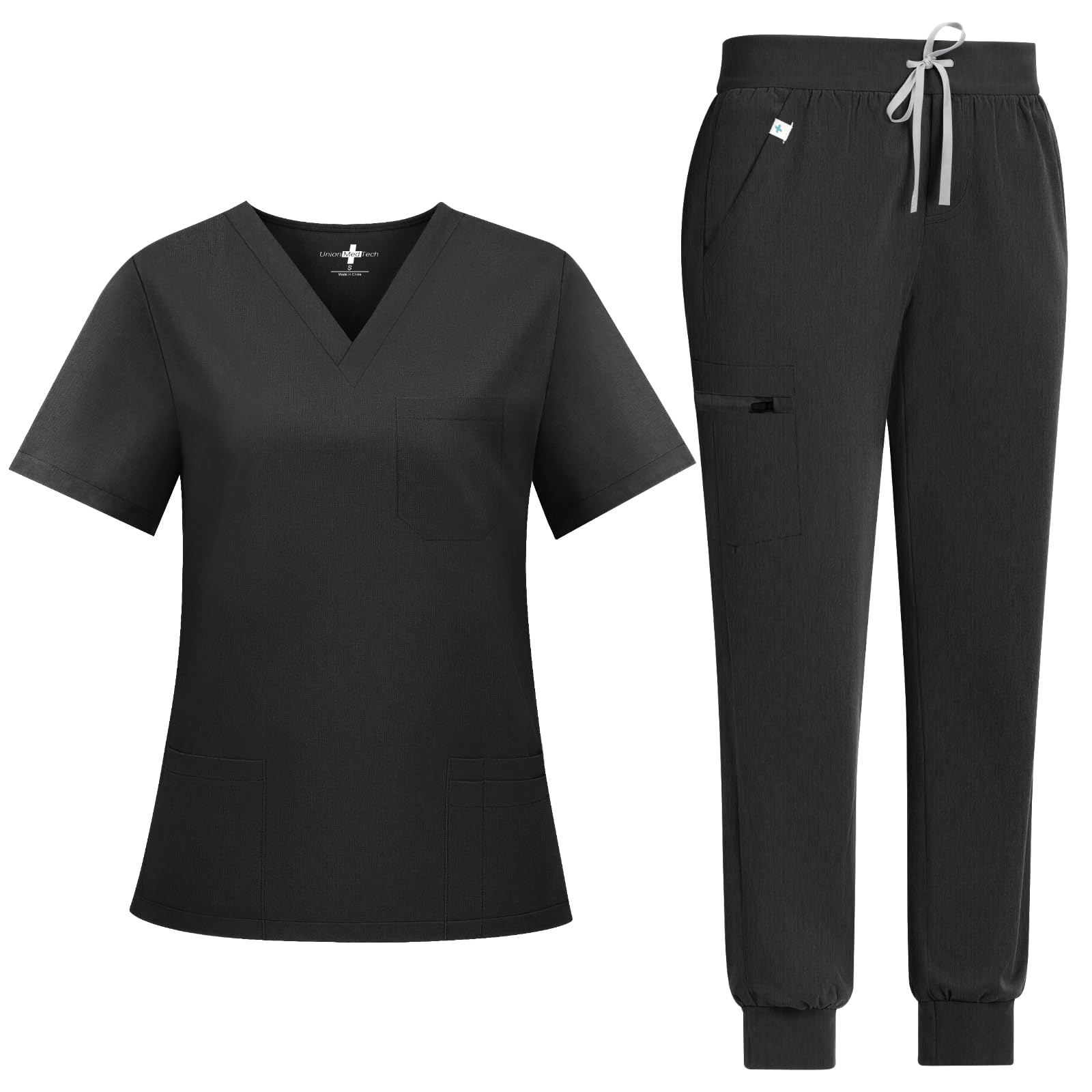 M---UnionMed Tech Scrubs for Women Set Medical Uniform - Stretch Slim ...