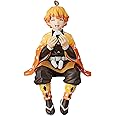 Amazon.com: Zenitsu Figure Anime Devil Slayer Eating Rice Balls Sitting ...