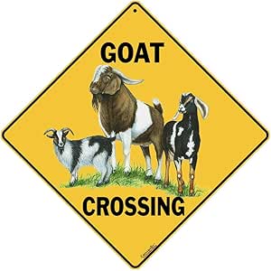 Amazon.com: CROSSWALKS Goat Crossing 12" X 12" Aluminum Sign (X195 ...