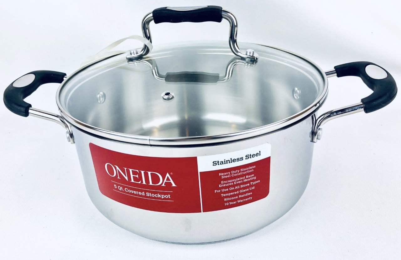 Amazon.com: ONEIDA STOCK POT 5 QUART COVERERD STAINLESS: Kitchen & Dining